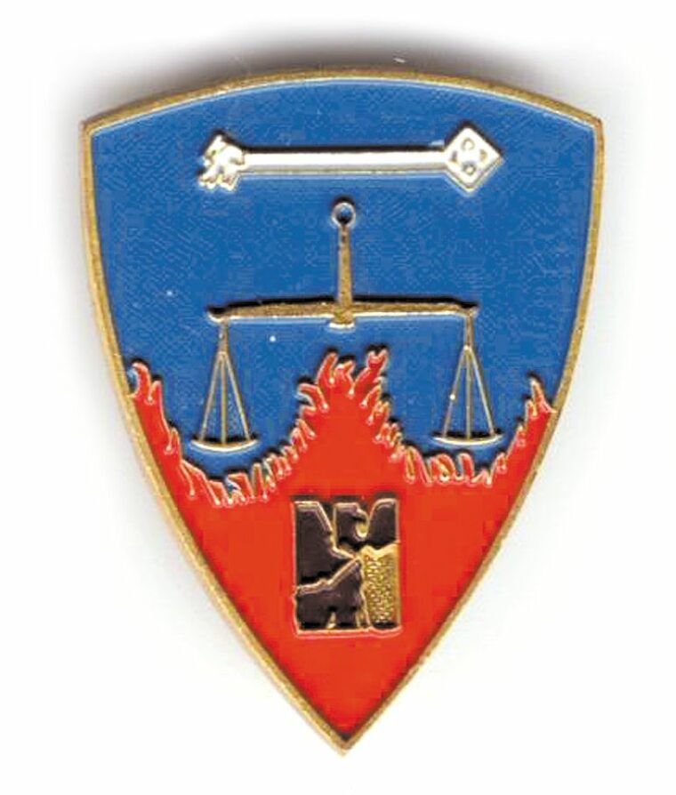 The distinctive white helmets worn by guards during the Nuremberg ...