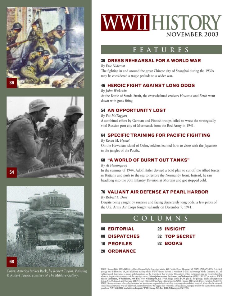 November 2003 Archives - Warfare History Network
